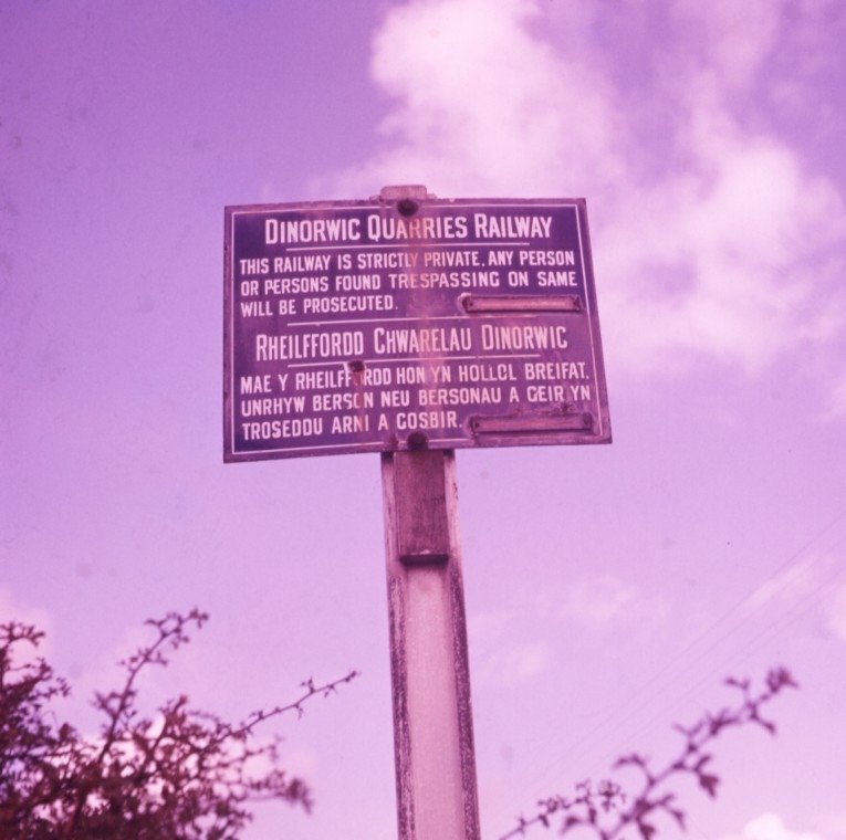Dinorwic Quarry sign. - Narrow Gauge railway Photo Gallery